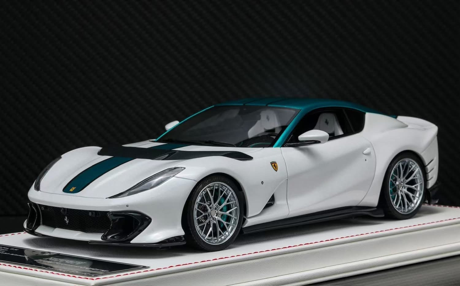 Ferrari 812 Competizione (White/ Turquoise Stripe) [Davis & Giovanni]