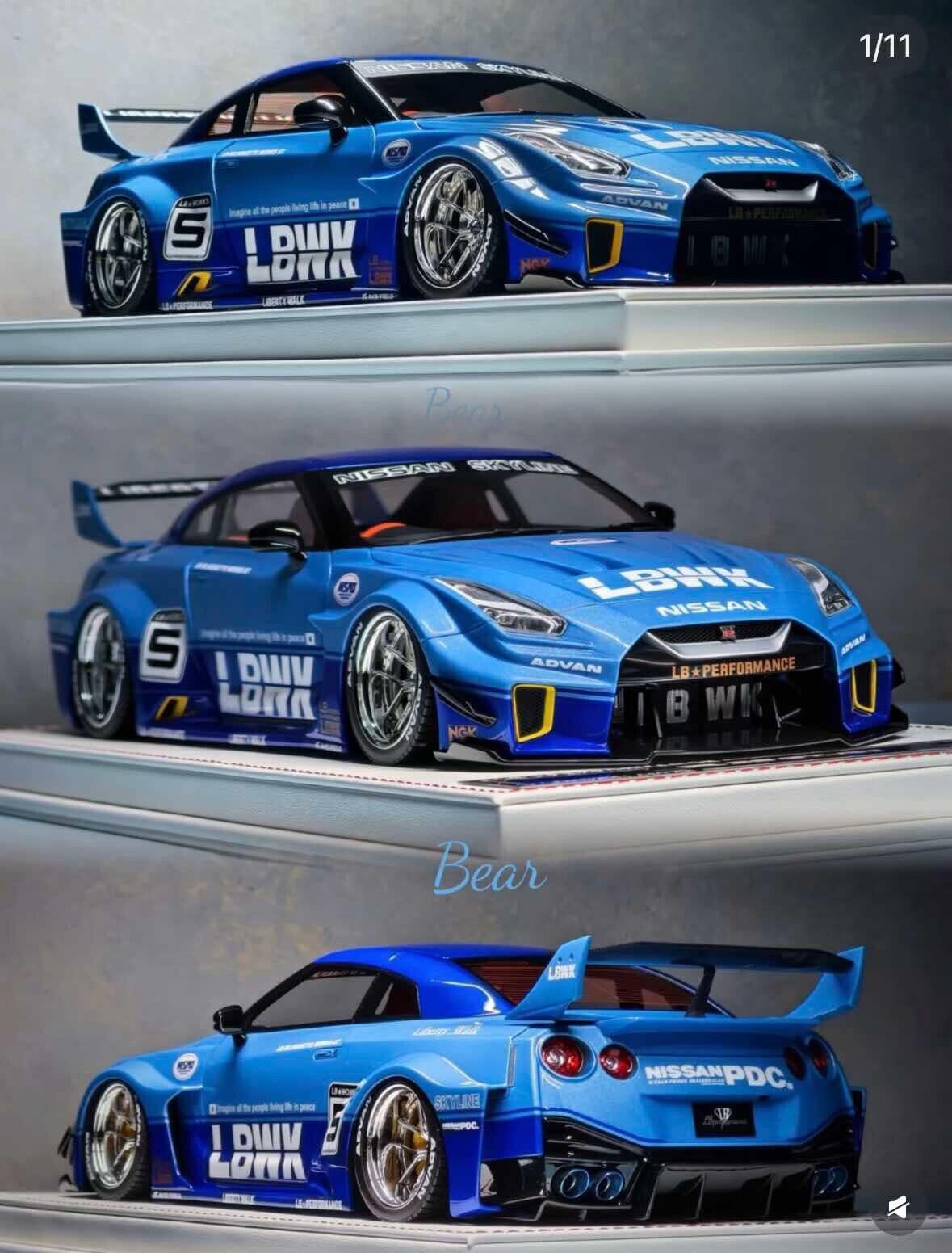 Nissan R35 GT-RR (Blue) [Davis & Giovanni] 1/18 scale LTD 6