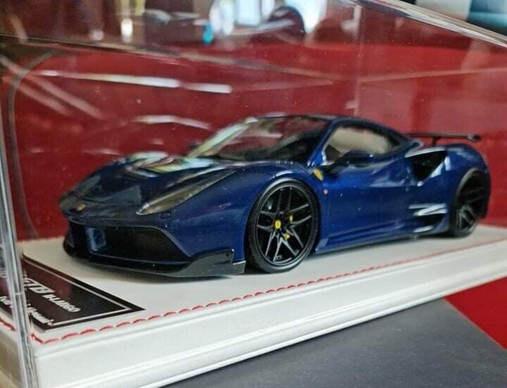 Ferrari 488 GTB N-LARGO NOVITEC (Blue Carbon) [Davis & Giovanni] 1/18