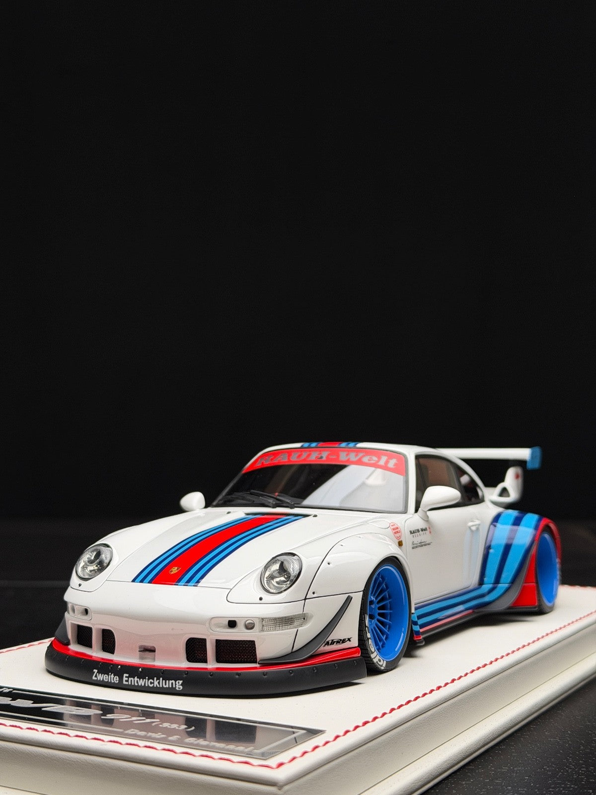 Porsche 911 RWB (White/ Red Blue Stripe) [Davis & Giovanni] 1:18 scale